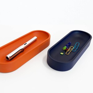 Night Blue Pen Holder, Desk Organizer Tray, Minimalist Organiser for ...