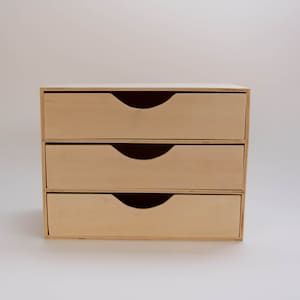Wooden Desk Organizer With Drawer, Desktop Storage Box With Drawer ...