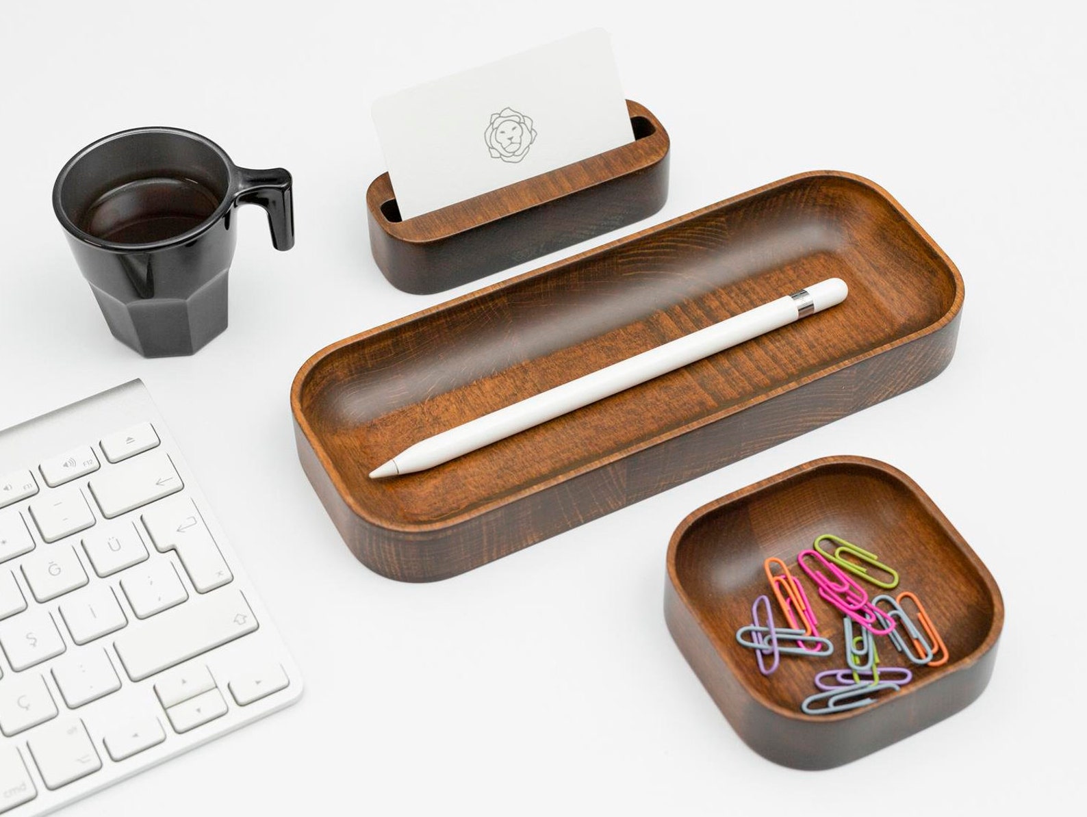 Fountain Pen Tray, Pen Rest, Wood Pen Holder for Desk, Wooden Pencil ...