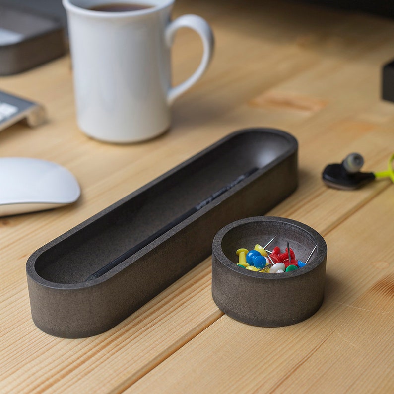 Small Black Paper Clip Holder Round Paper Clip Cup Wooden - Etsy