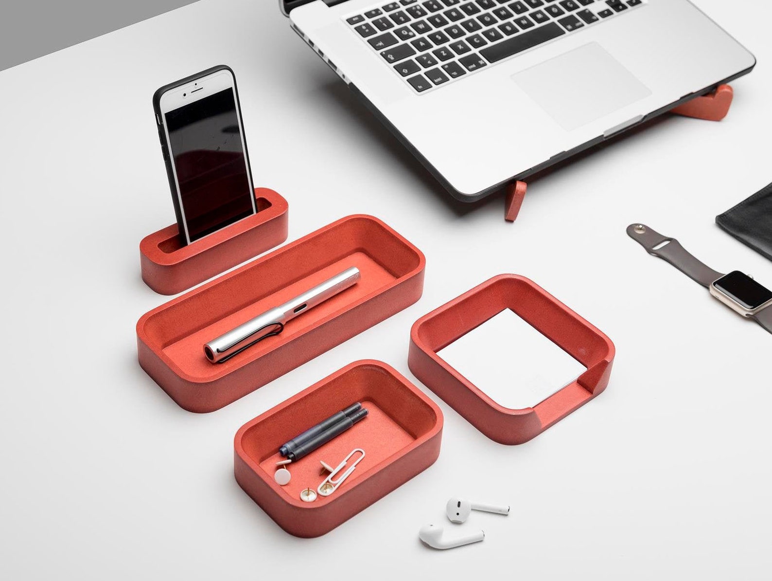 Orange Desk Accessories Office Desk Tidy Orange Office - Etsy