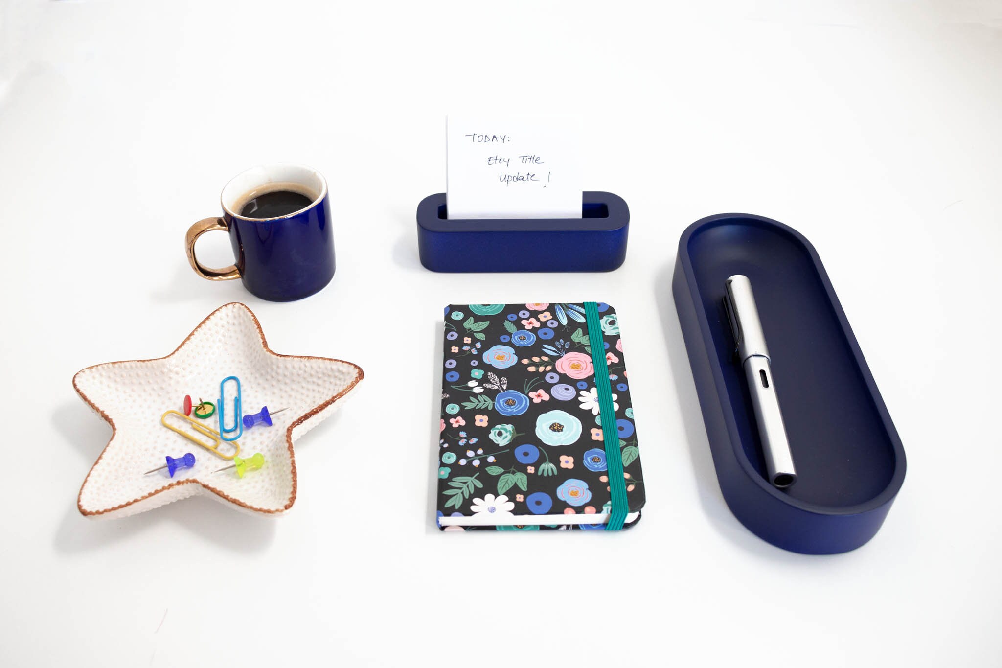 Night Blue Pen Holder Desk Organizer Tray Minimalist | Etsy