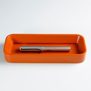 Orange Pen Holder, Orange Desk Accessories, Home Office Decor, Small ...