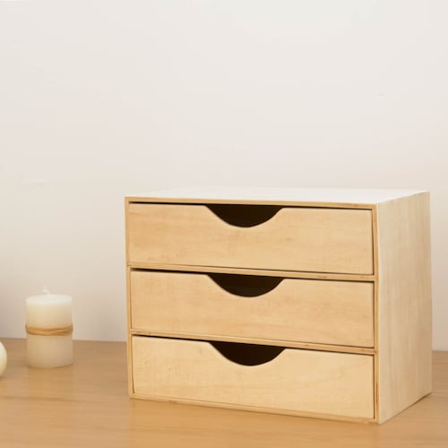 Wooden Desk Organizer With Drawer Desktop Storage Box With - Etsy