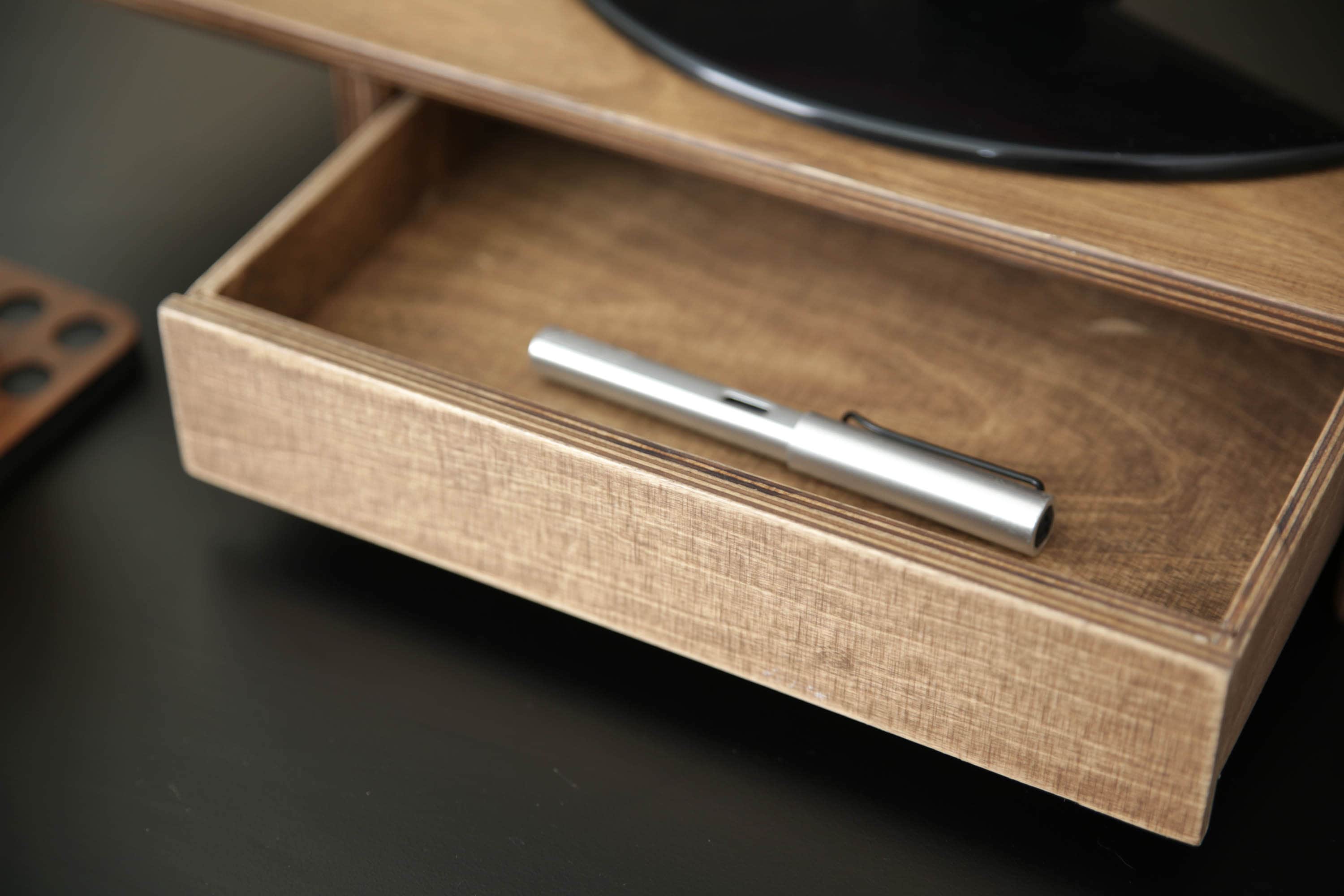 Wooden Monitor Stand With Drawer, Monitor Desk Shelf, Computer Riser ...