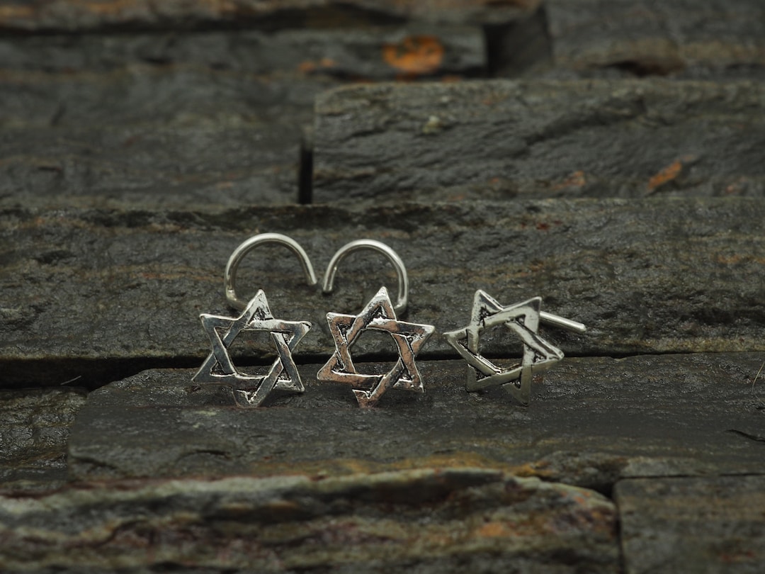Sterling Silver Star of David Nose Stud - 20 Gauge - Etsy