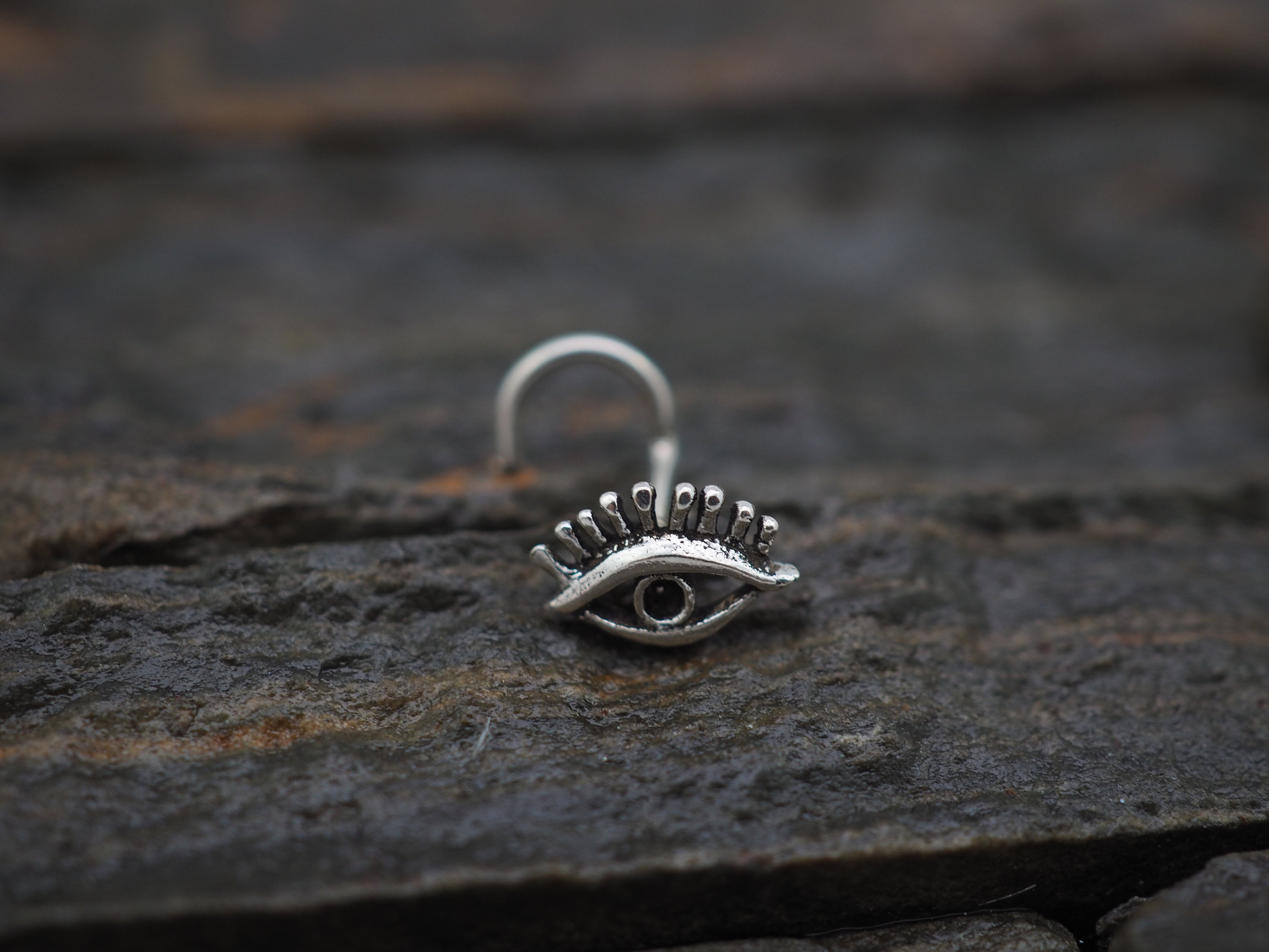 18g 20 G Evil Eye Nose Stud Sterling Silver Nose Stud / - Etsy