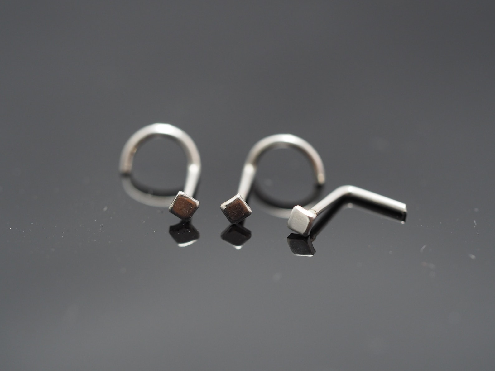 Nose Stud Square Nose Stud Sterling Silver Nose Stud / Nose - Etsy