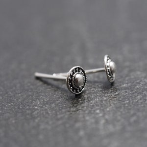 UFO Stud Earrring, 925 Sterling Silver, Minimal Jewelry, Silver Stud ...