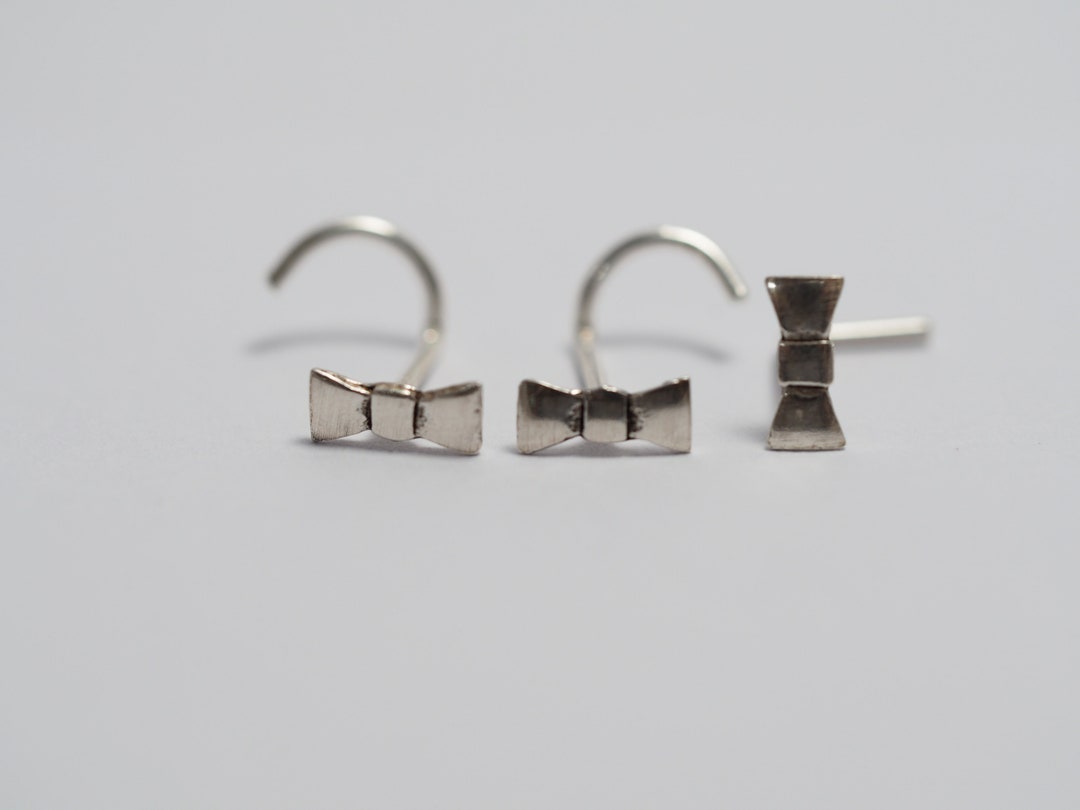 18 , 20 Gauge Nose Stud , Bow Nose Stud, Nose Screw, Jewelry Nose Stud ...