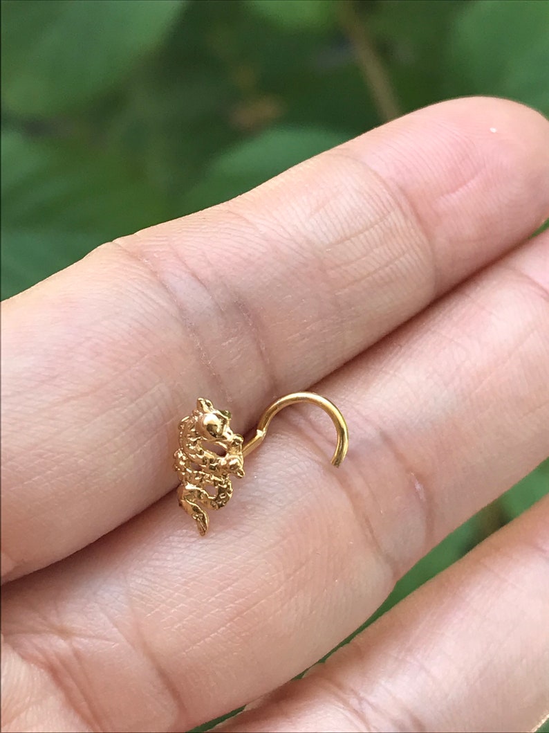 1820 Gauge Dragon Nose Stud 925 Sterling Silver Dragon Nose - Etsy