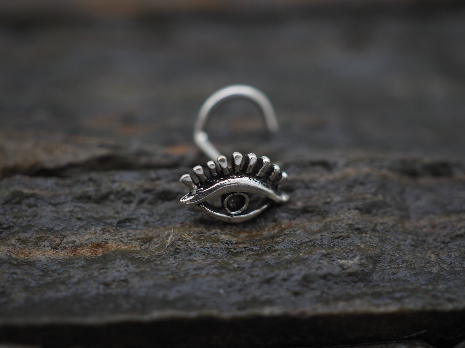 18g 20 G Evil Eye Nose Stud Sterling Silver Nose Stud / - Etsy