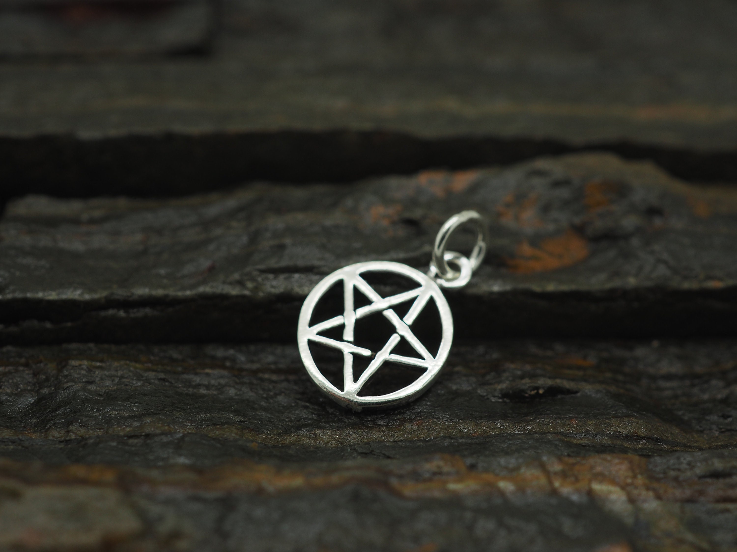 Sterling Silver Pentacle Pendant Sterling Silver Charm 925 | Etsy