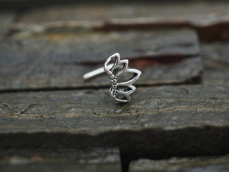 Nose Stud Tiny Crown sterling silver nose stud / nose screw | Etsy