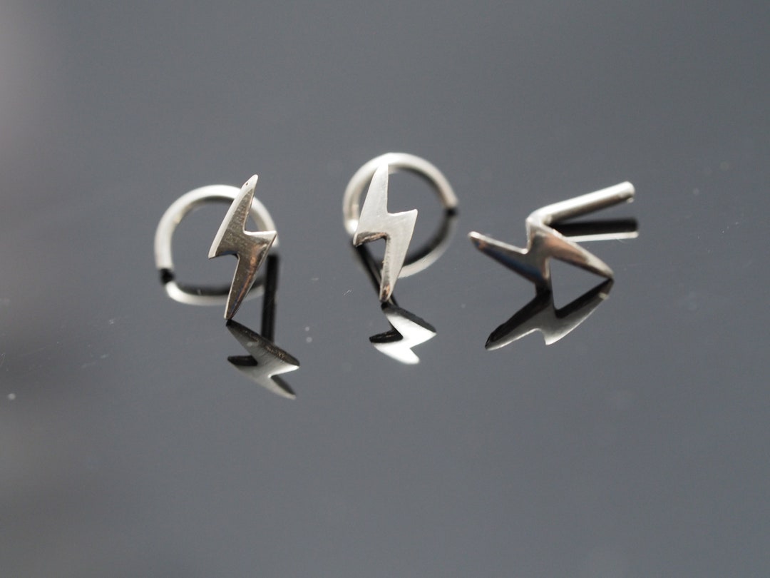 18-20 Gauge Nose Stud, 925 Mini Thunder Sterling Silver Nose Stud ,nose ...