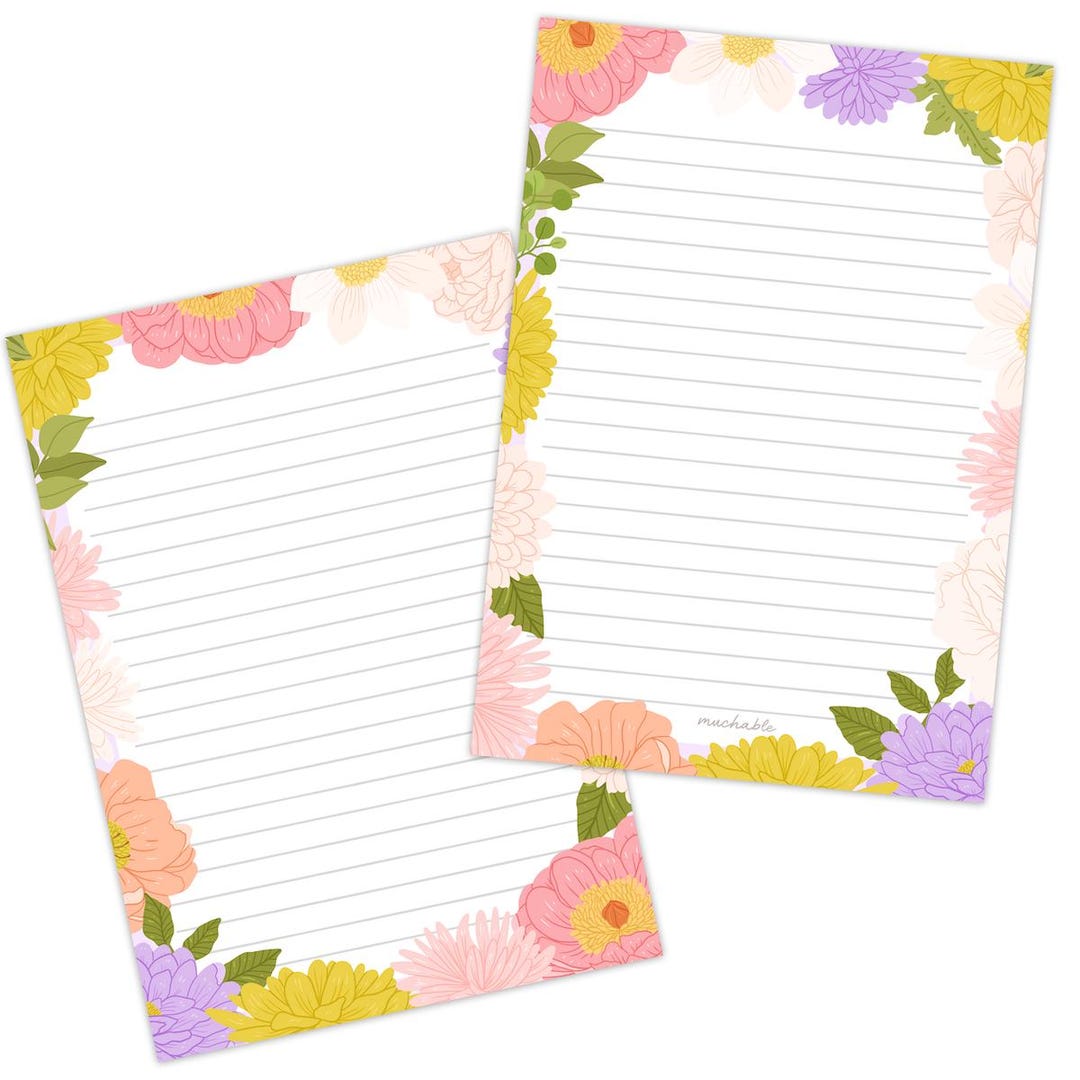 Double Sided Notepad - A5 Writing Paper | to Do List | Spring Flowers ...