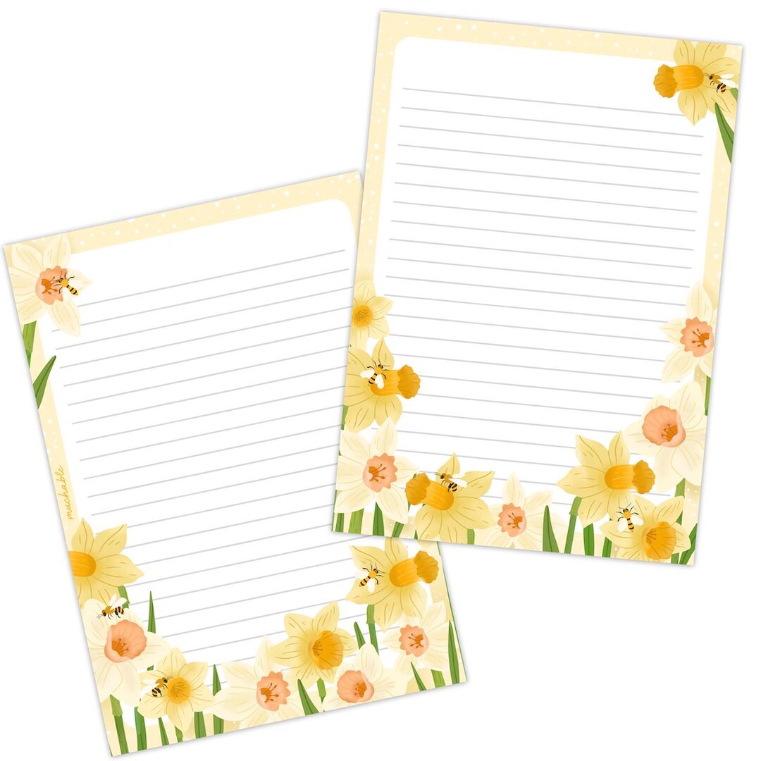 Double Sided Notepad - A5 Writing Paper | to Do List | Spring Daffodils ...