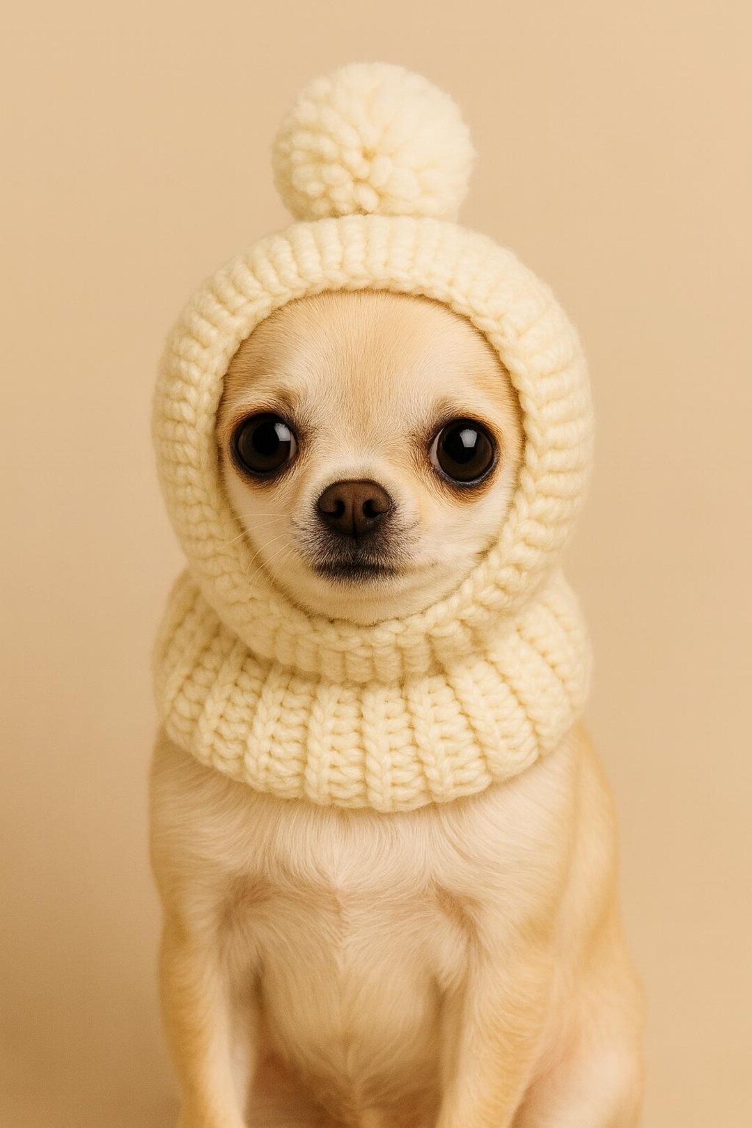 Chunky Knit Small Dog Snood With Pom-pom - Etsy