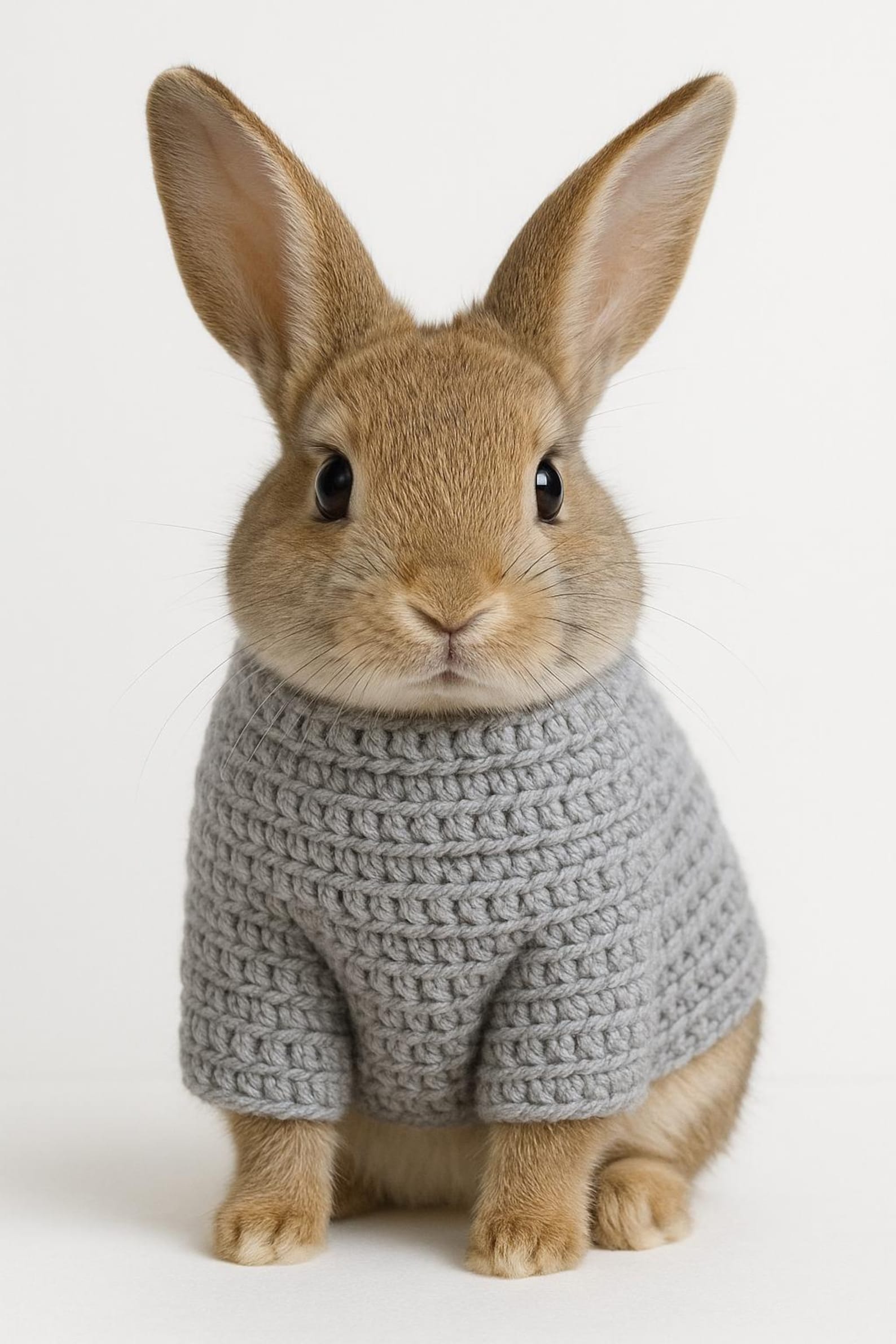 Handmade Crochet Bunny Jumper – Cozy Grey Sweater for Rabbits - Etsy
