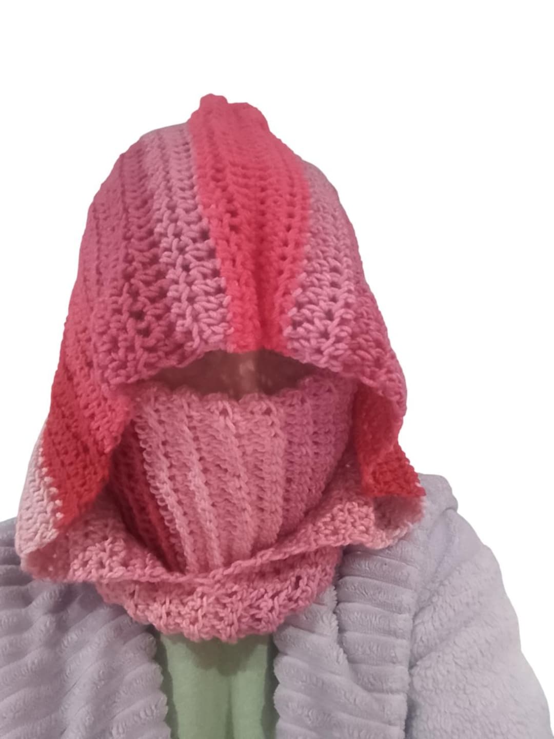 Crochet Turtle Neck Hoodie - Crochet Snood - Hooded Scarf Neck Warmer ...