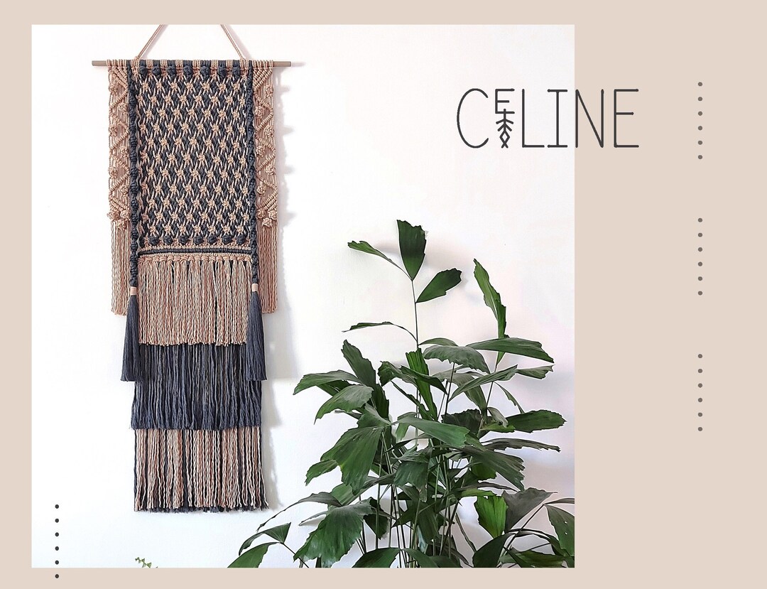 CELINE Long Macramé Wall Hanging Narrow Macrame Tall Macramé Narrow ...