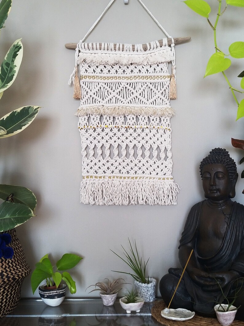HANDIRA Gold Macramé Wall Hanging / Moroccan Wedding Blanket | Etsy