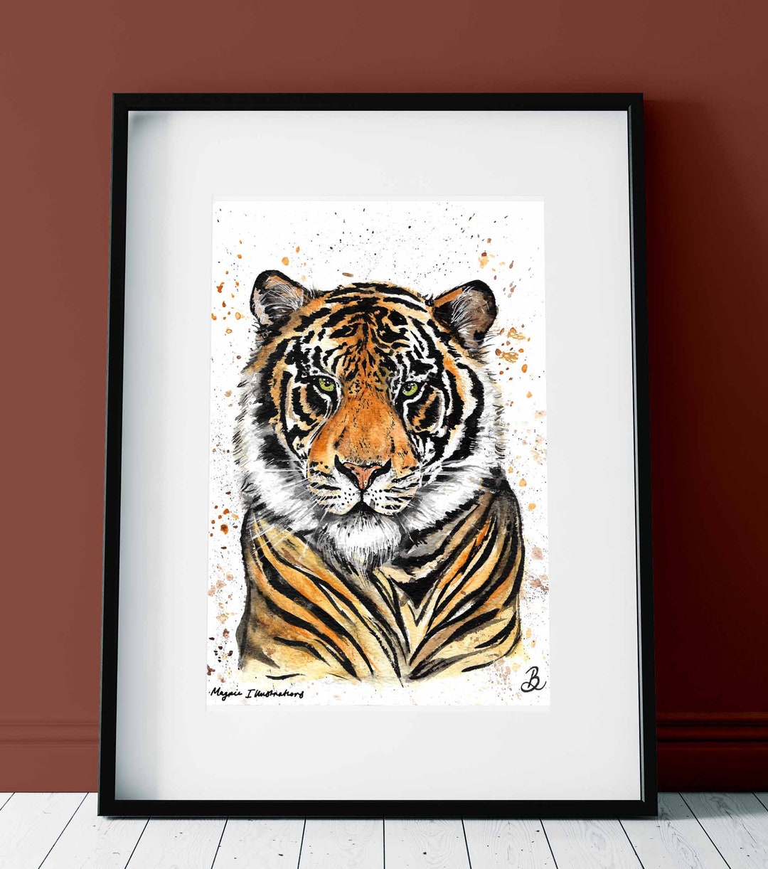Tiger Print Wall Decor, A4 Card, Wild Animal Print, Nursey, Gift Idea ...