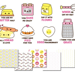 Valentines Day Clipart, Kawaii Cooking Clipart, Funny Love Clipart ...
