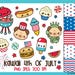 4th of July Clipart, 4th of July Clip Art, Kawaii Clip Art, Patriotic ...
