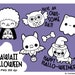 Halloween Digital Stamp Cat Ghost Digital Stamp Bat Digital - Etsy