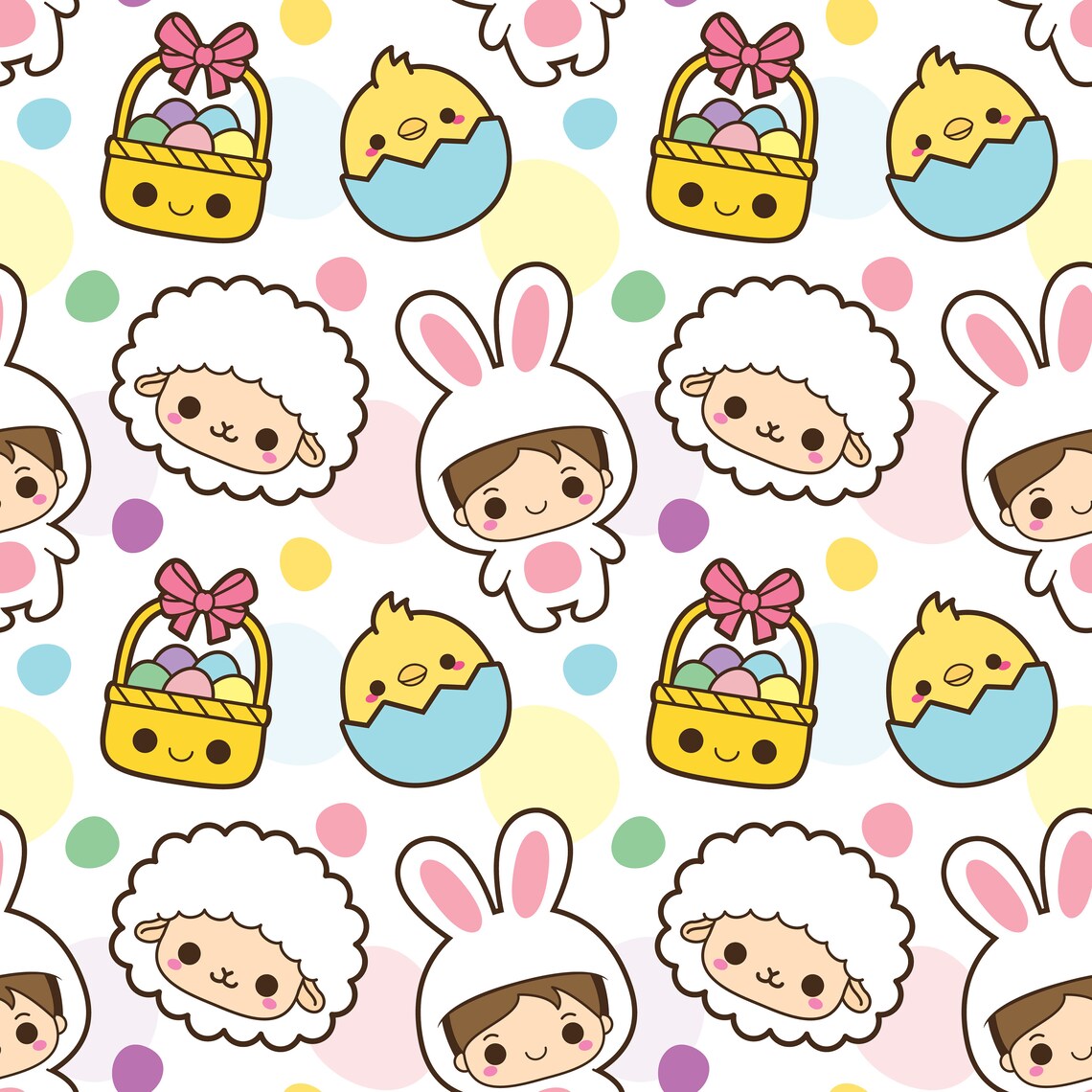 Kawaii Easter Clipart Easter Kids Clip Art Easter Clipart - Etsy