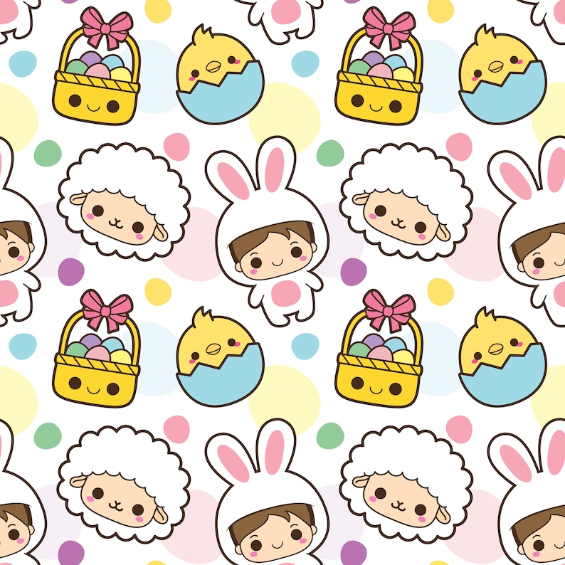 Kawaii Easter Clipart Easter Kids Clip Art Easter Clipart - Etsy