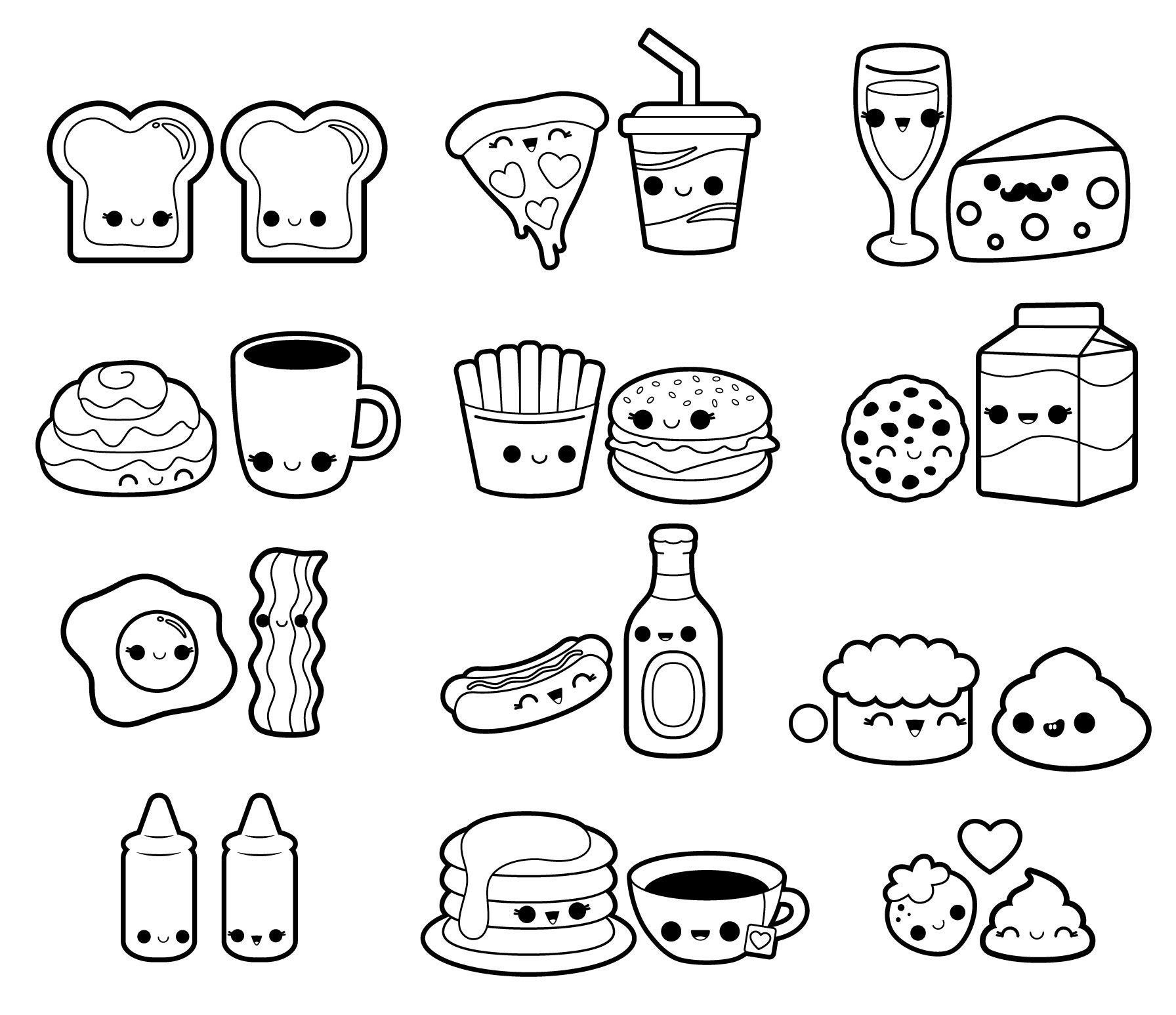 Food Digital Stamp, Valentine Digital Stamp, Coffee Digital Stamp ...