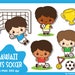 Soccer Clip Art, Football Clipart, Kawaii Soccer Clipart, Kids Football ...
