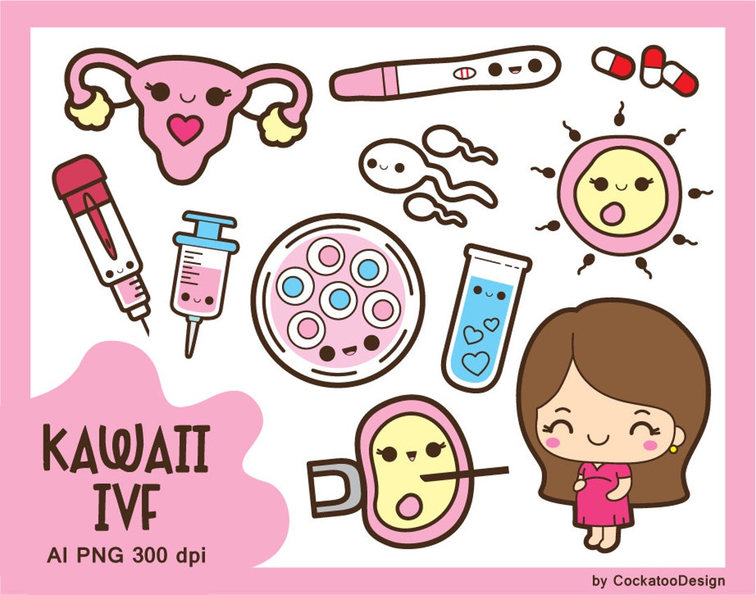Kawaii IVF Clipart, Pregnancy Clipart, Conceiving Clipart, Petri Dish ...