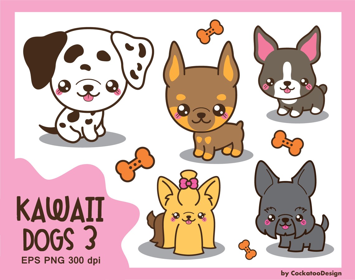 Kawaii Dog Clip Art Cute Dog Clip Art Dog Breeds Clip Art - Etsy