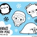 Digital Stamps, Penguin Digital Stamp, North Pole Digital Stamp, Polar ...