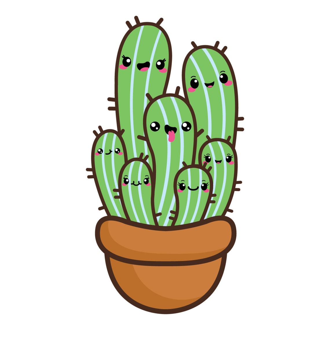 Kawaii cactus clipart succulent clipart kawaii cacti | Etsy