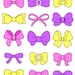Kawaii Bows Clipart, Cute Bows, Pink Bow, Yellow Bow, Purple Bow ...