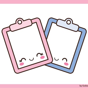 Clipboard Clipart, Kawaii Clipboard Clip Art, Cute Clipboard Clipart ...