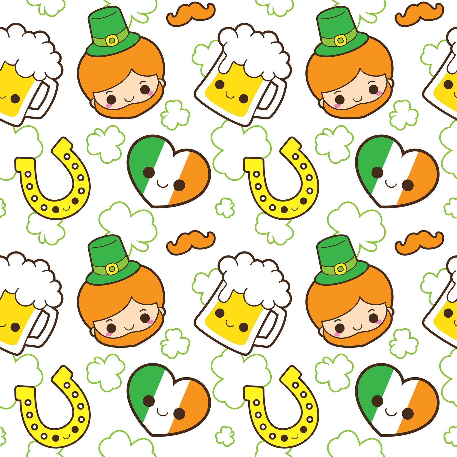 St.patricks Day Clipart Saint Patricks Day Clip Art Kawaii - Etsy