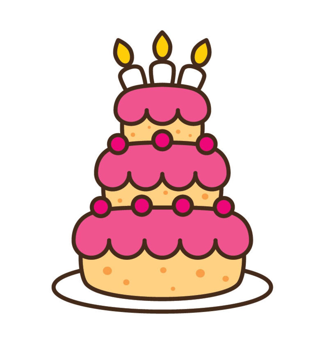 Cat Clipart Birthday Cat Clipart Kawaii Cat Clip Art - Etsy