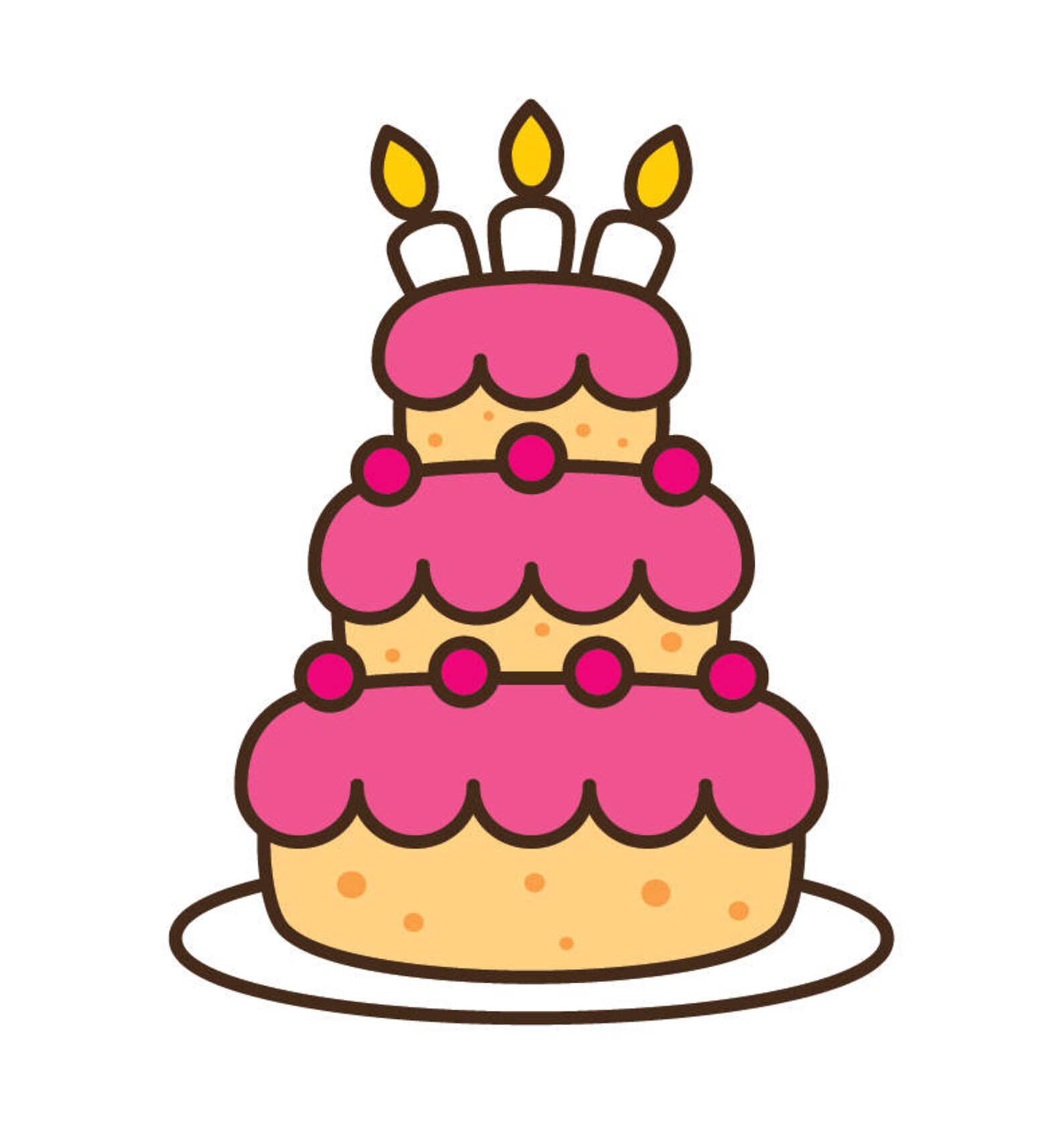 Cat Clipart Birthday Cat Clipart Kawaii Cat Clip Art - Etsy