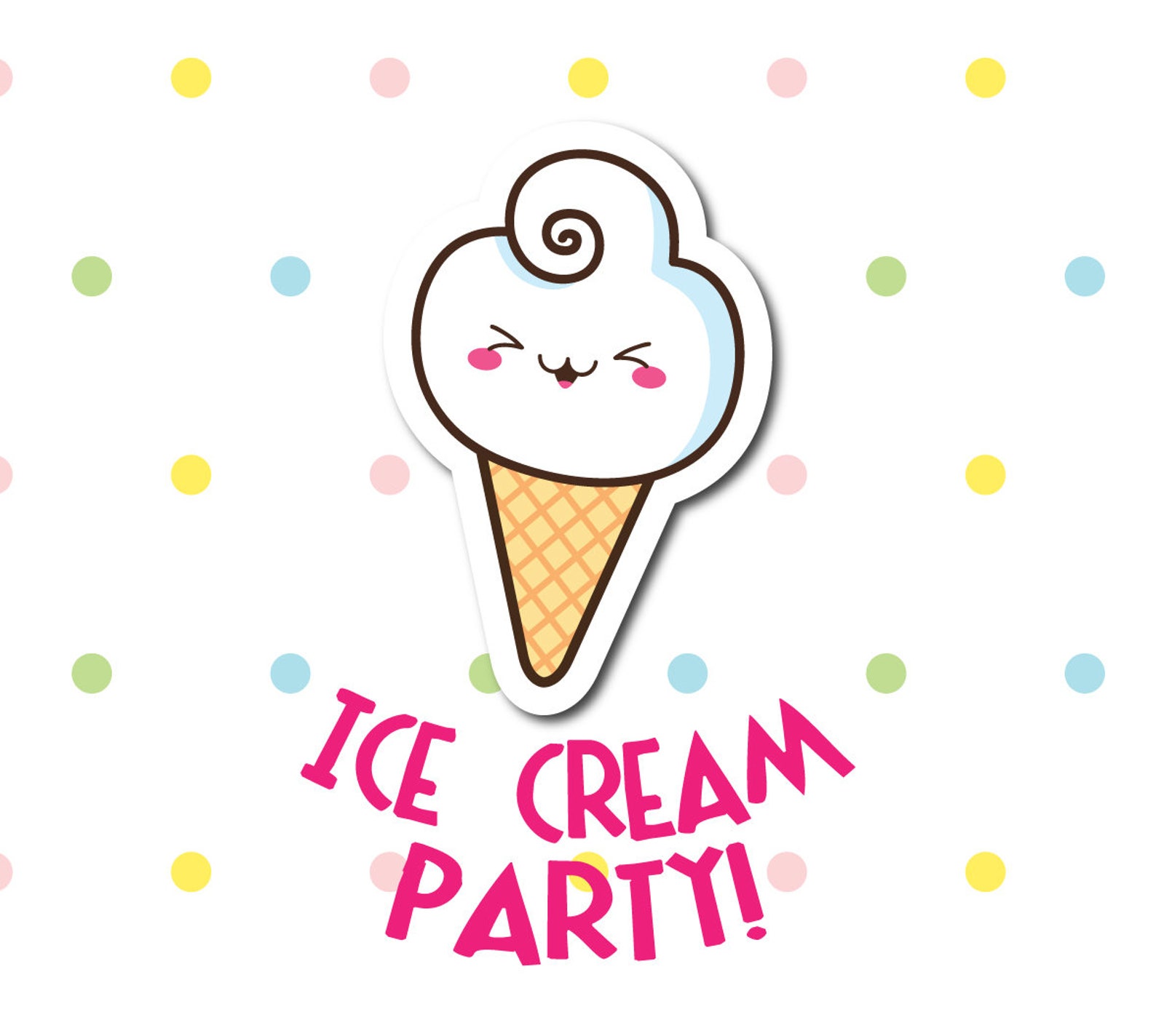 Ice Cream Clipart Ice Cream Clip Art Kawaii Clipart Kawaii - Etsy