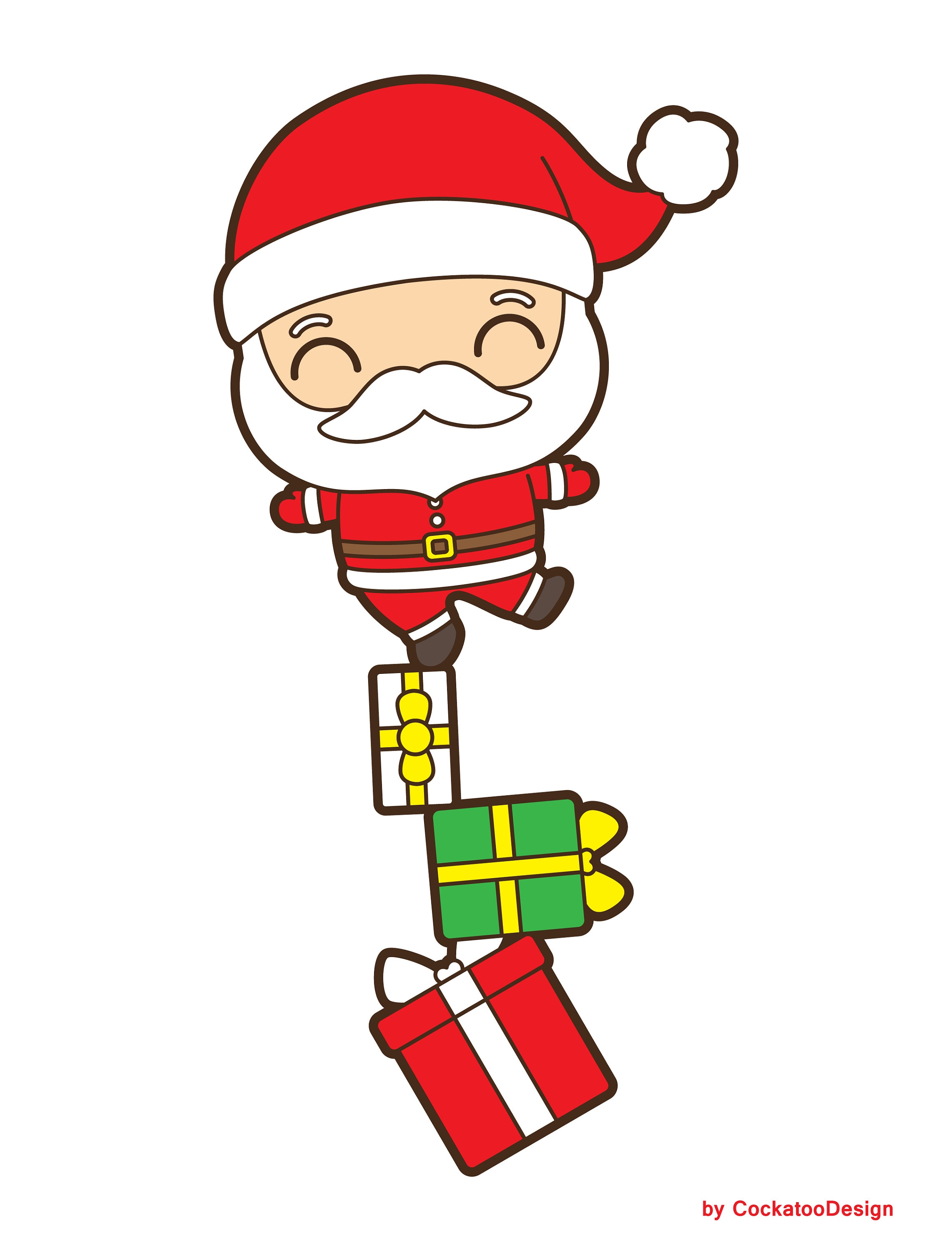 Santa Claus Clipart Christmas Clipart Kawaii Christmas | Etsy