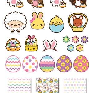 Kawaii Easter Clipart, Easter Kids Clip Art, Easter Clipart, Easter ...