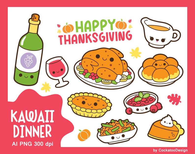 Thanksgiving Dinner Clipart Turkey Gravy Clipart - Etsy