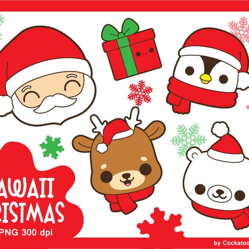 Christmas Bear Clipart Christmas Reindeer Clipart Santa | Etsy