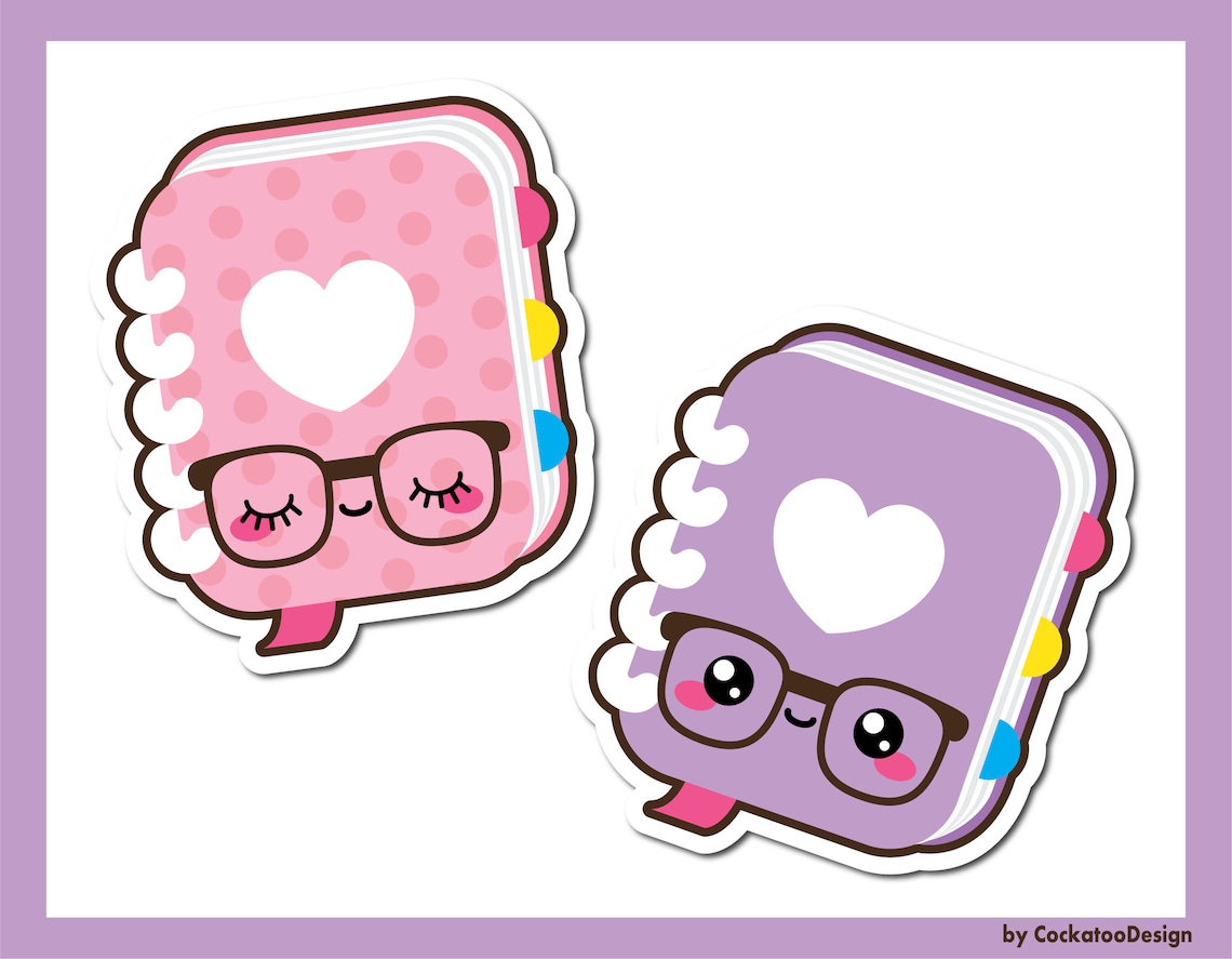 Planner Clipart Kawaii Planner Clipart Notebook Clipart - Etsy