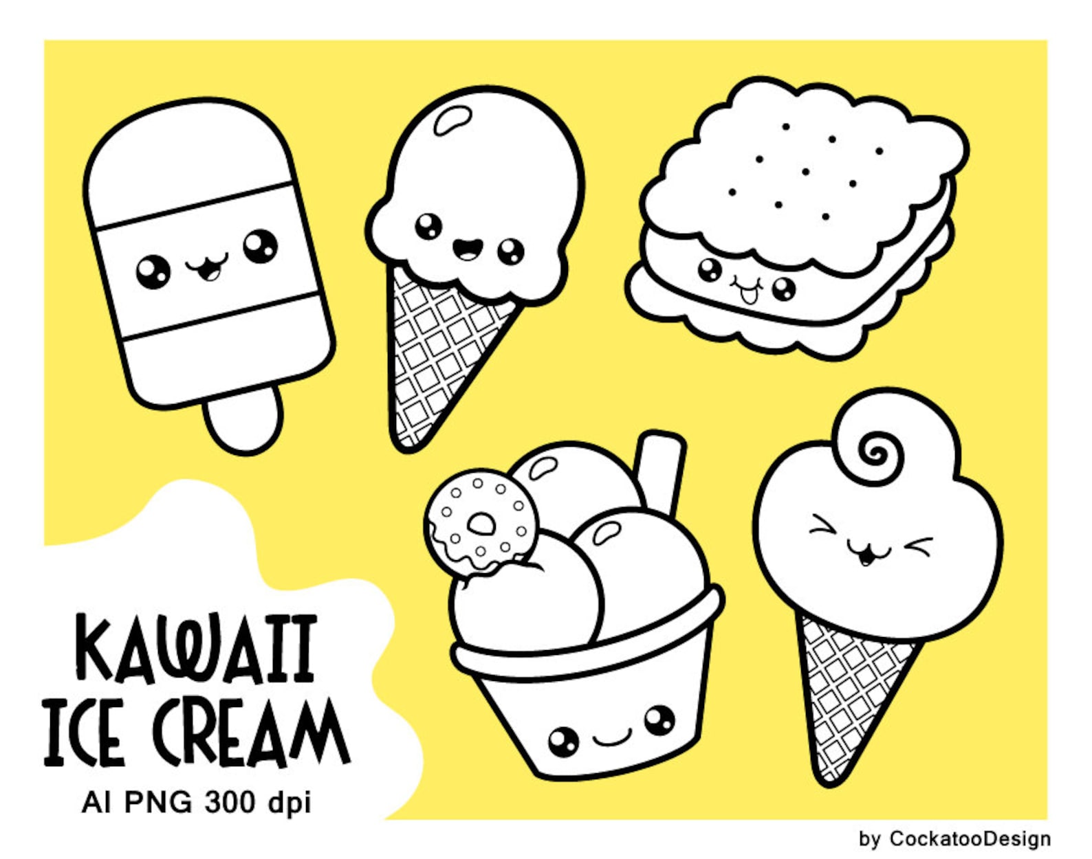 Ice Cream Digital Stamp Popsicle Digital Stamp Sweet Digital | Etsy